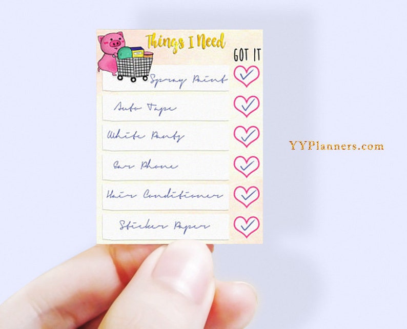 Printable things I Need Heart Checklist Stickers - Etsy