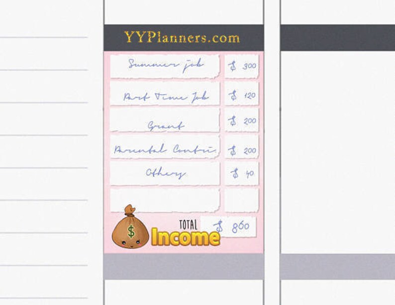 Printable Income Tracker Payday Stickers Finance Stickers - Etsy