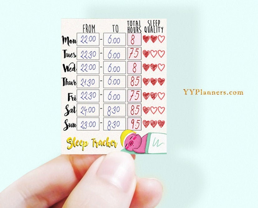 Printable Daily Sleep Times & Quality Tracker Sleep Stickers | Etsy