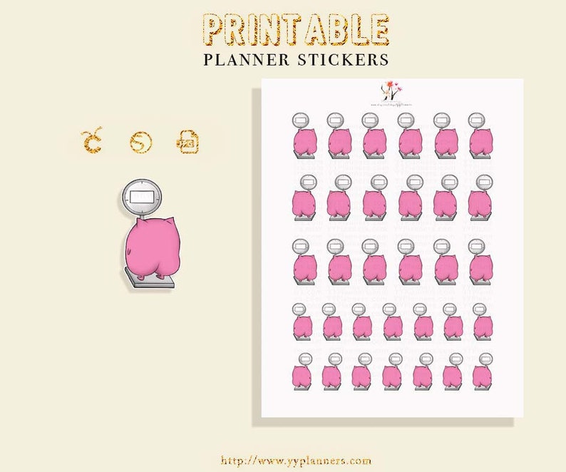Printable Weight Tracker Stickers Weight Loss Stickers Scale - Etsy