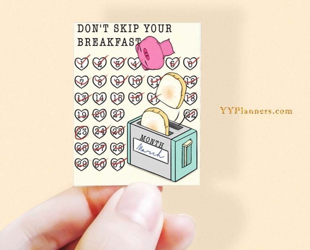 Printable Breakfast Tracker Stickers Meal Plan Stickers Meal - Etsy
