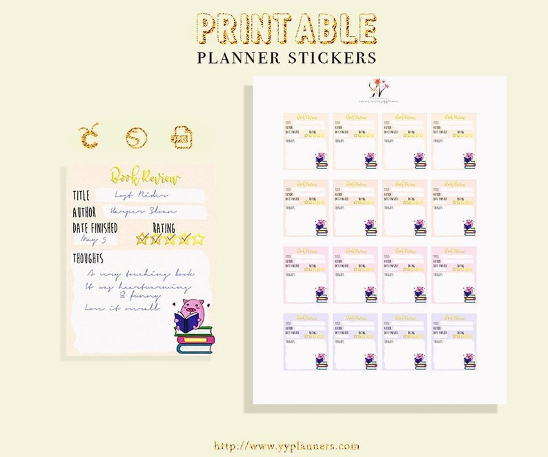 Printable Book Review Stickers Reading Stickers Currently - Etsy