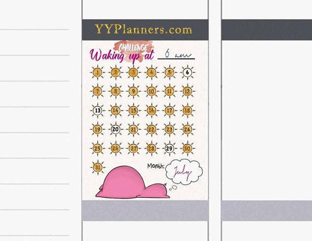 Printable Early Bird Challenge Stickers, Health Stickers, Wake up Early ...