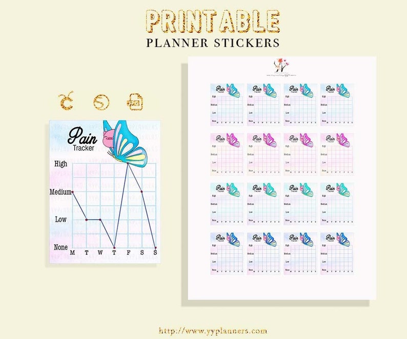 Printable Pain Tracker Stickers Pain Management Health | Etsy