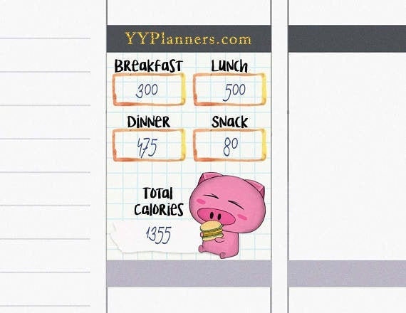 Printable Daily Calorie Stickers Calorie Tracker Meal - Etsy