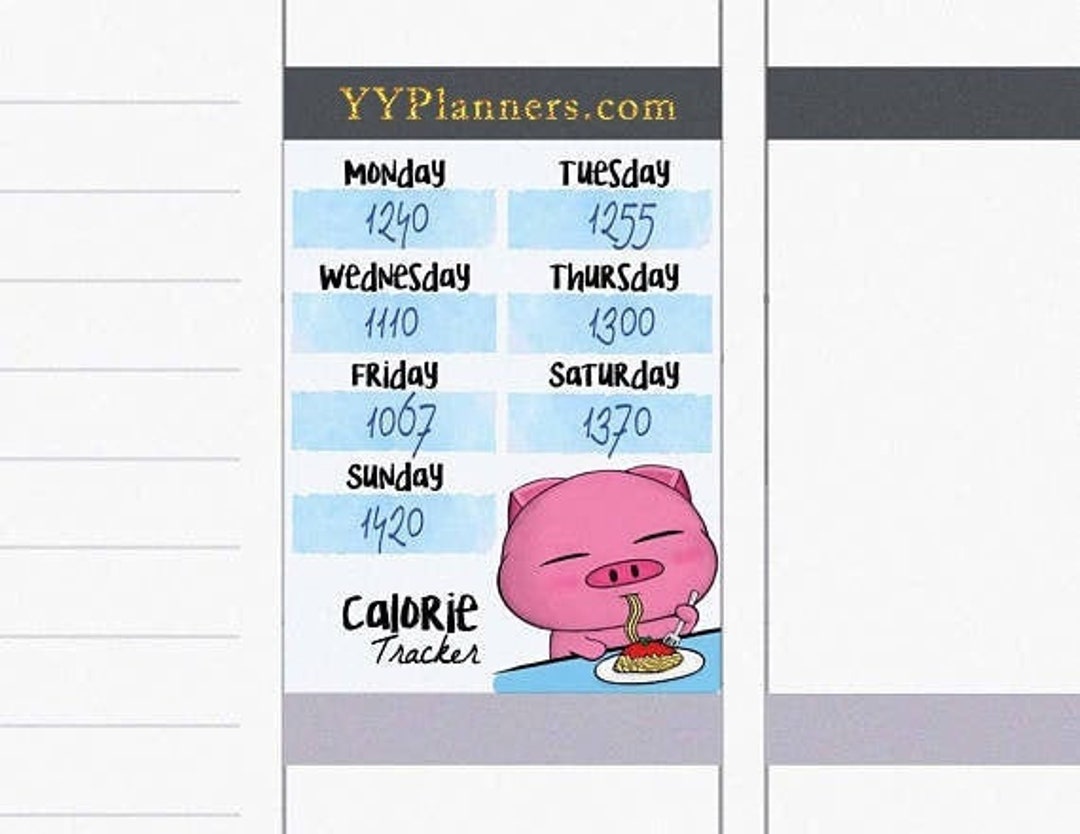 Printable Weekly Calorie Stickers, Calorie Tracker, Meal Stickers, Diet ...