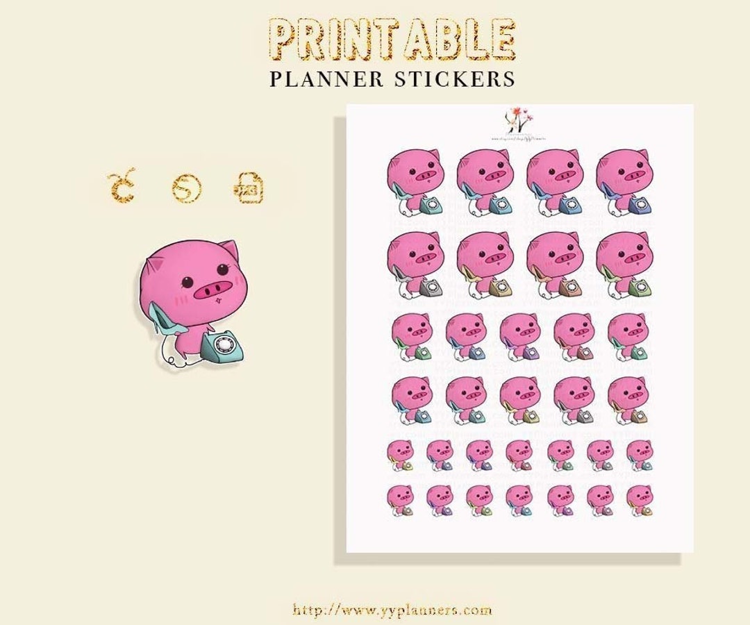 Printable Cute Phone Call Stickers Telephone Phone Planner - Etsy