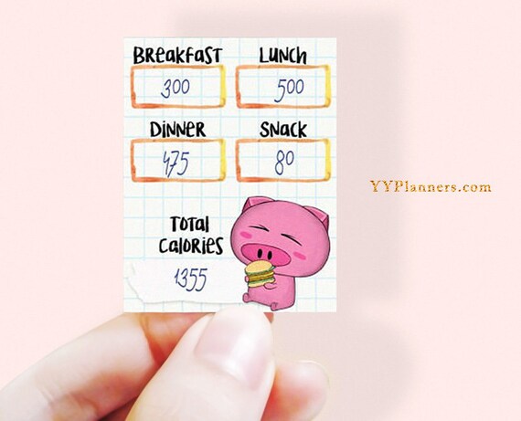 Printable Daily Calorie Stickers Calorie Tracker Meal | Etsy