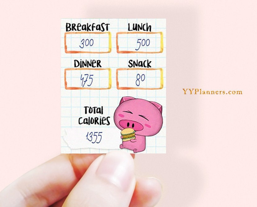 Printable Daily Calorie Stickers Calorie Tracker Meal | Etsy
