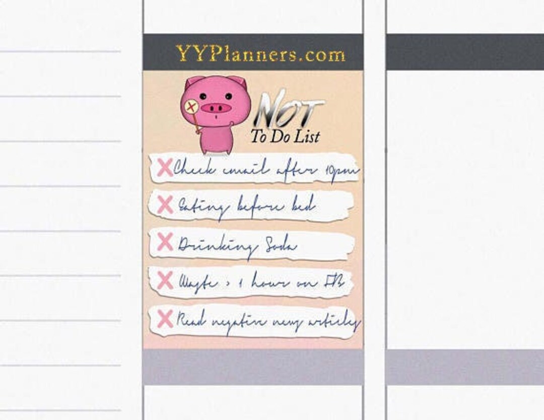 Printable NOT to Do Planner Stickers, NOT to Do List, Daily Reminder ...
