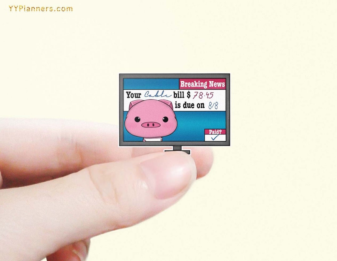 Printable Cable/ TV Bill Due Stickers, Bill Payment Tracker, Bill ...