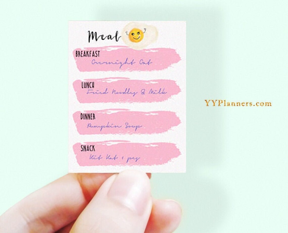 Printable Meal Plan Stickers Meal Tracker Healthy Stickers - Etsy
