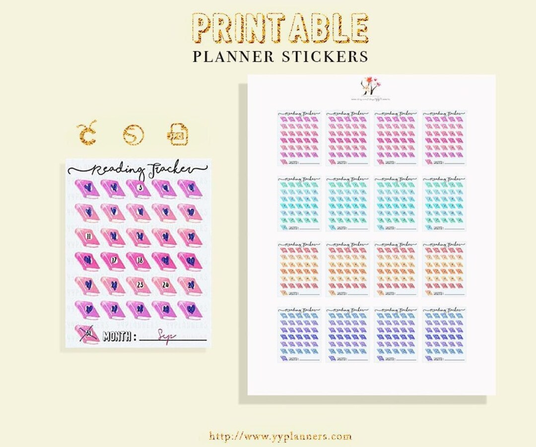 Printable Reading Tracker Stickers, Book Stickers, Currently Reading ...