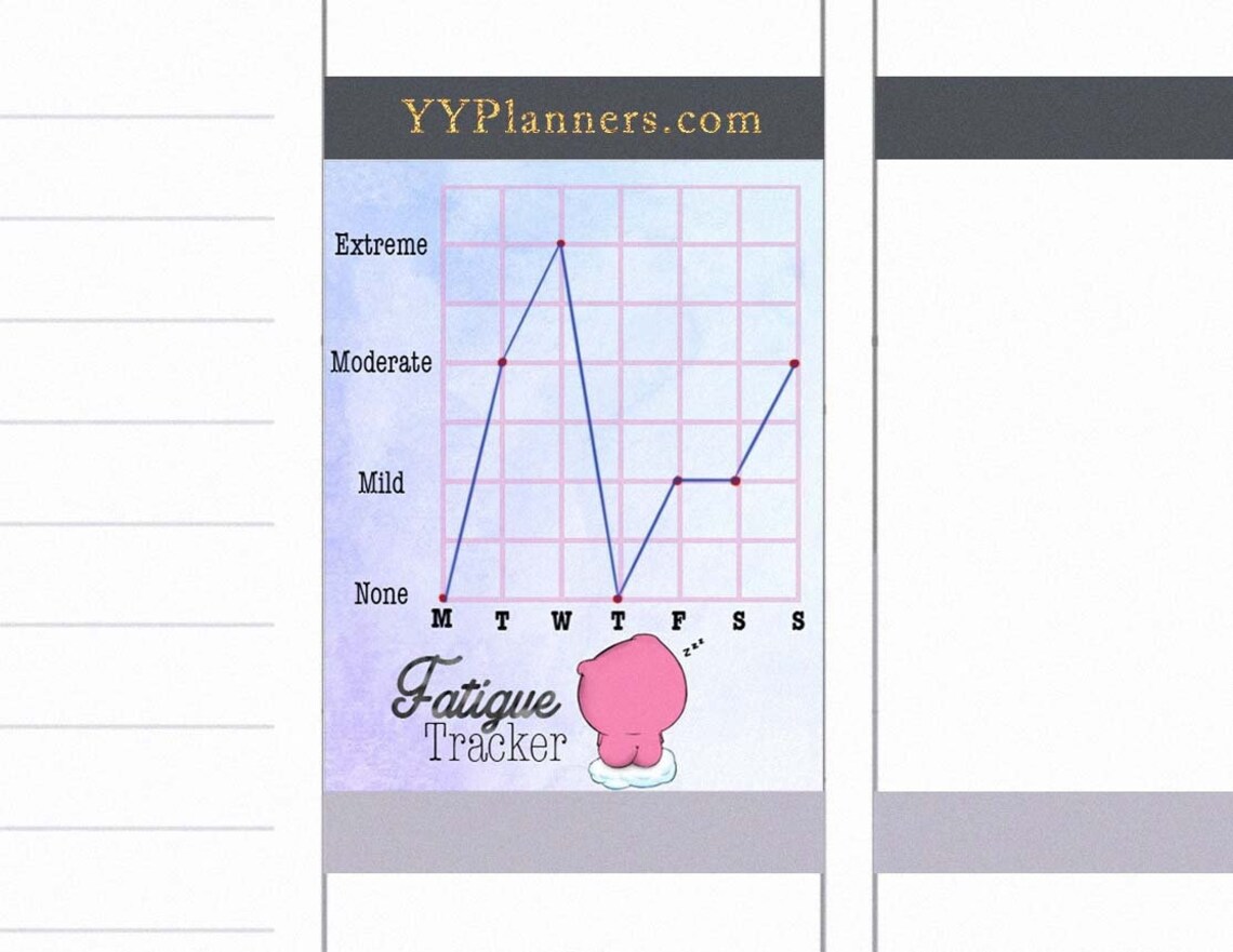 Printable Fatigue Tracker Stickers Tired Stickers Exhausted - Etsy