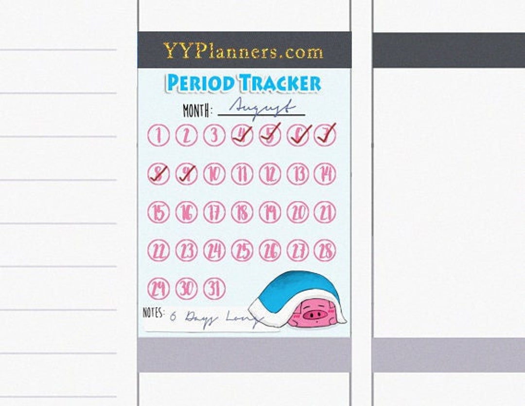 Printable Period Tracker Stickers, Menstrual Cycle Stickers, Aunt Flow ...