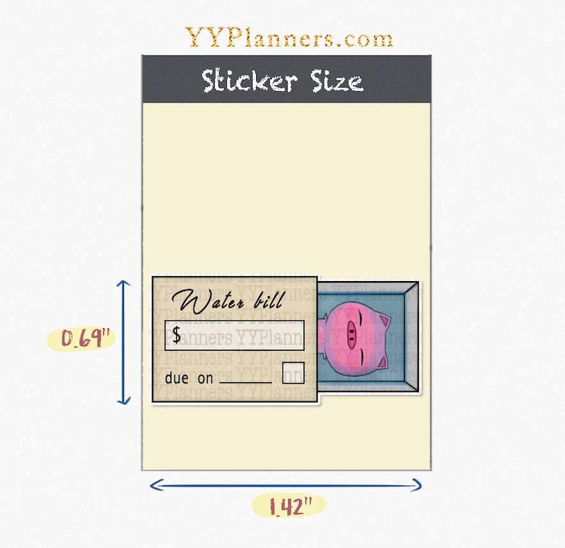 Printable Water Bill Due Stickers Utilities Due Date | Etsy
