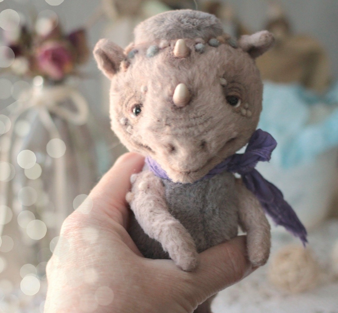 Plush toy rhino Teddy rhino handmade gift unique gift for best | Etsy