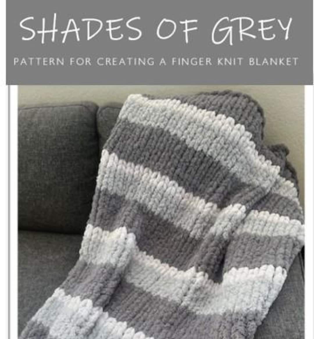 Tri-color Blanket Pattern - Pattern Only | Throw Blanket Finger Knit ...