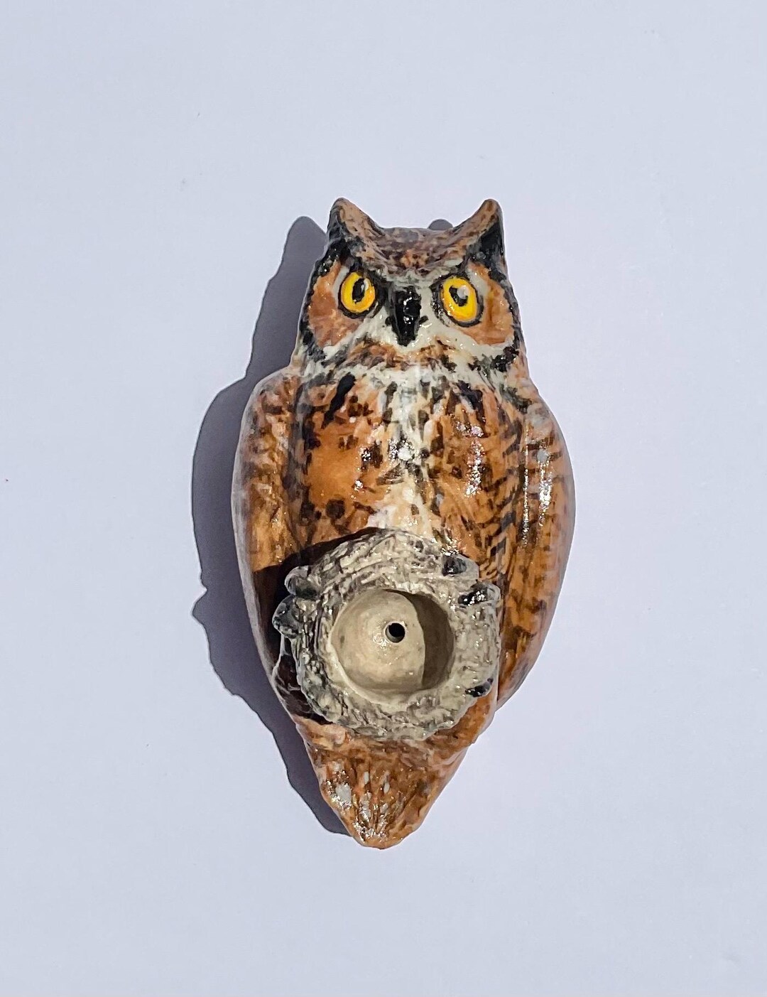 Owl Pipe - Ceramic Sculpted Art Pipe, Witchy, Mystical, Natural ...