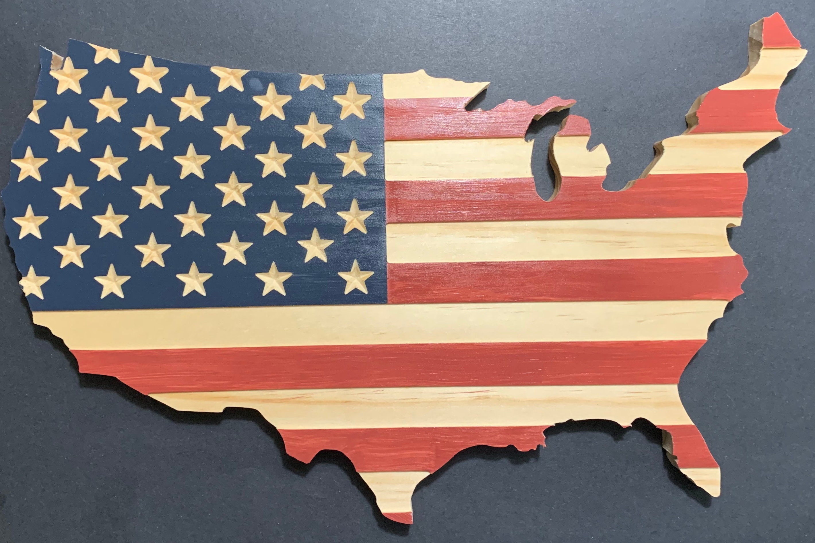 United States Shaped Flag CNC Plans - Etsy