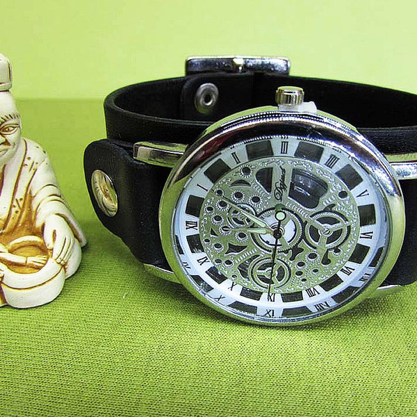 Leather Cuff Watch - Etsy