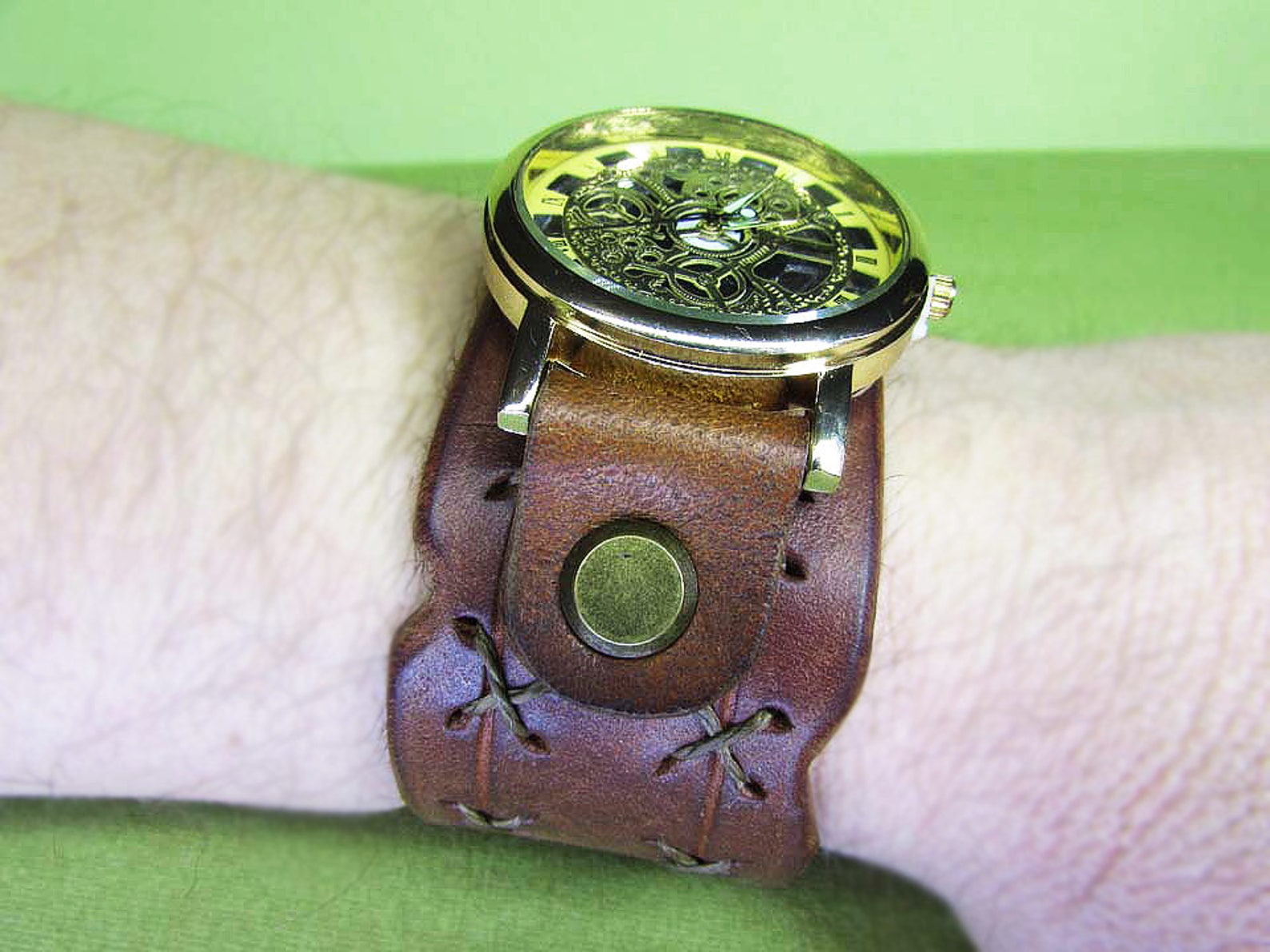 Handmade Brown Watch Cuff Strap Mens Leather Watch Strap - Etsy
