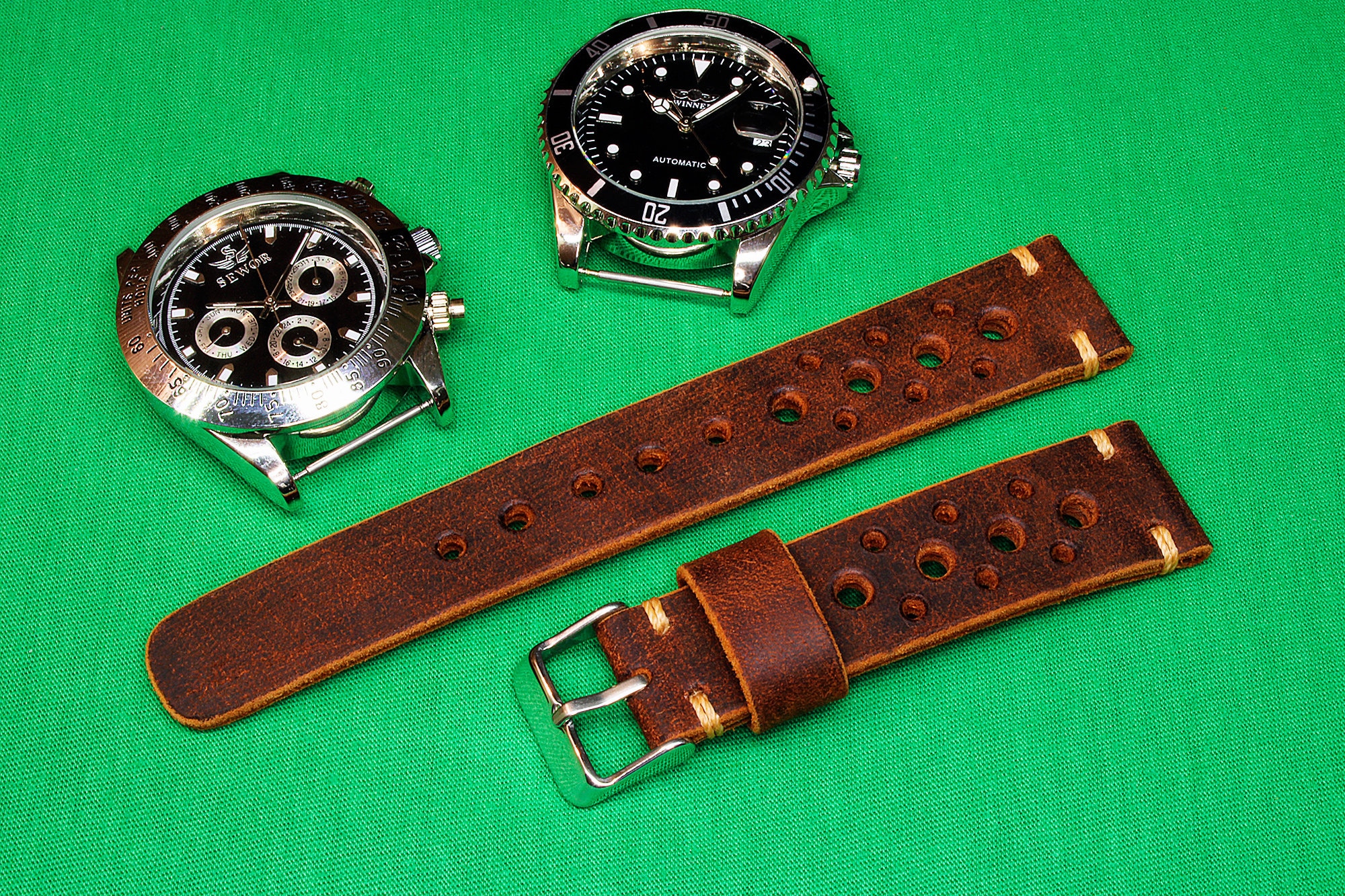 Handmade Vintage Leather Watch Strap Rally: 18mm-24mm, Distressed Watch ...