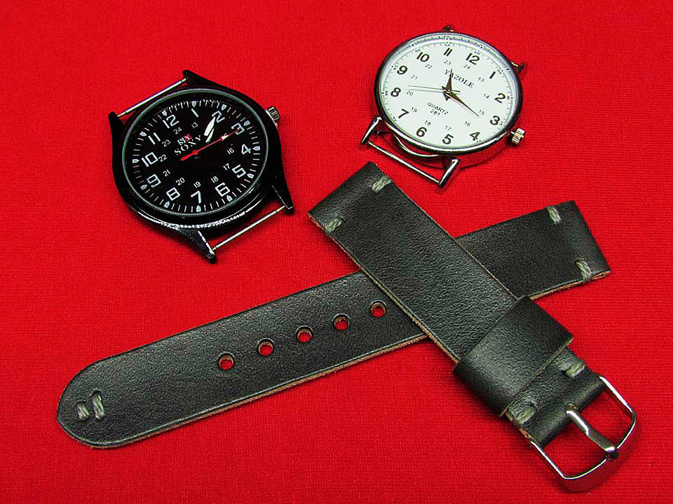 Handmade Grey Chromexcel leather watch strap 18mm 20mm 22mm | Etsy