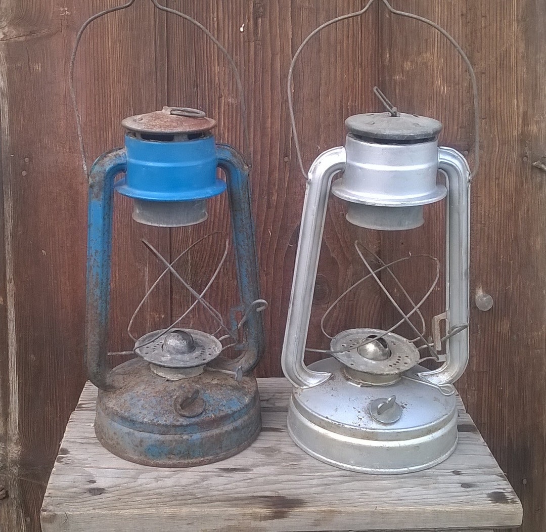 Vintage Gas Lamp/set of Two Lanterns/ Vintage Oil Gas Lamps/kerosene ...