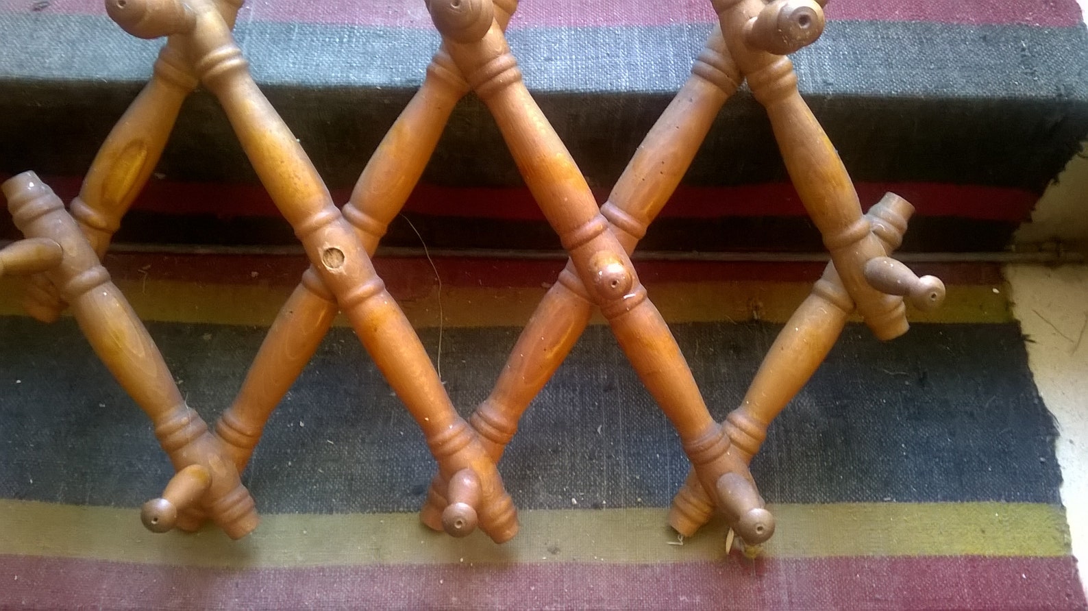 Vintage Accordion Wood Peg Rack Old Solid Wooden Wall Hanger - Etsy