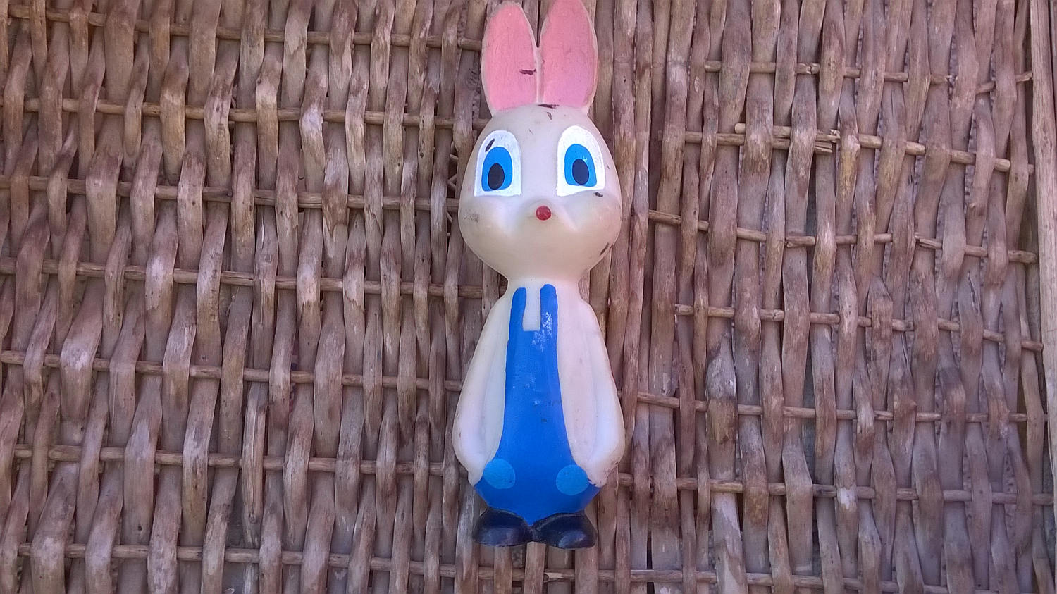 Rubber Bunny Rubber Toy/white Bunny With Blue Pants and Pink - Etsy