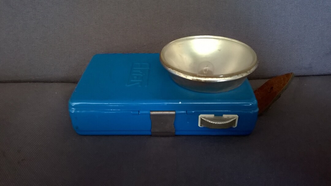 Vintage Flashlight/metal Flashlight/retro Flashlight/blue Old Torch 70s ...