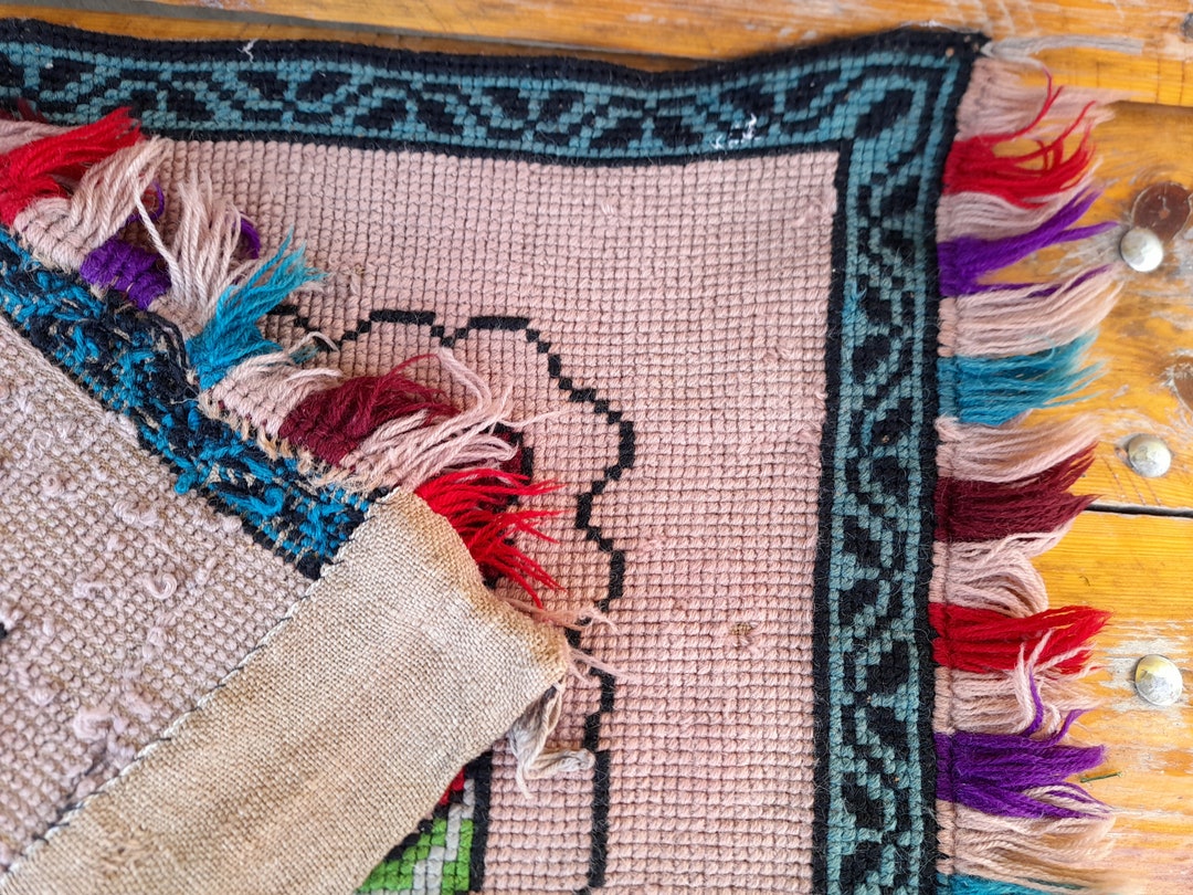 Old Rug, Hand Woven Colorful Rag Rug Runner, Traditional Folk Carpet - Etsy