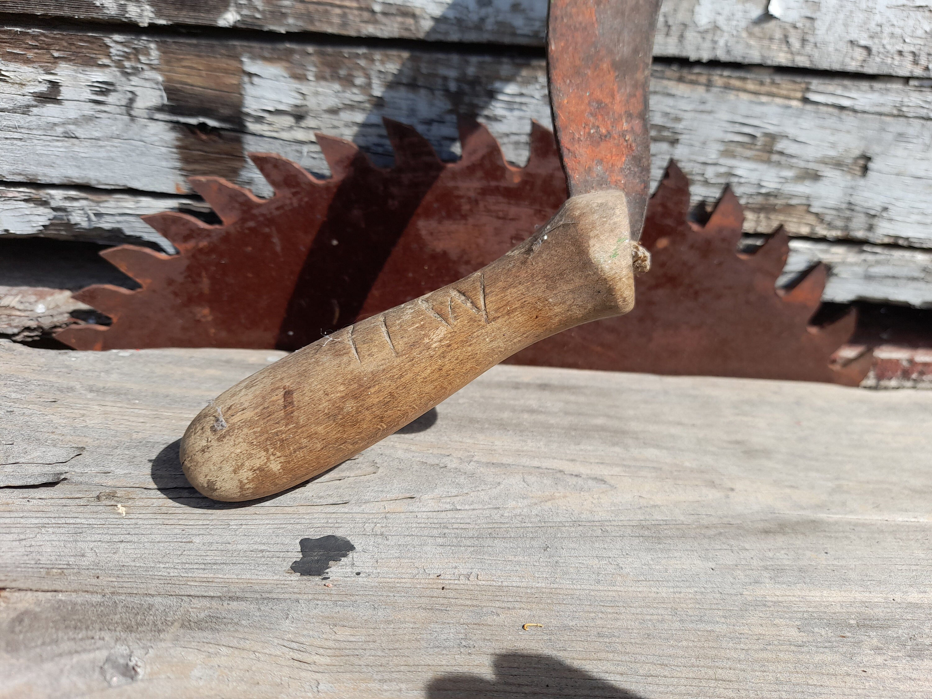 Antique Sickle / Primitive Cutter Wood Handle / Rustic Sickle - Etsy