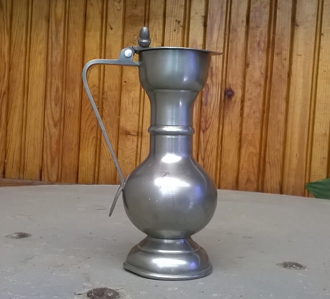 Vintage Metal Jug/metal Milk Jug/metal Oil Jug/small Jug/flower Vase ...