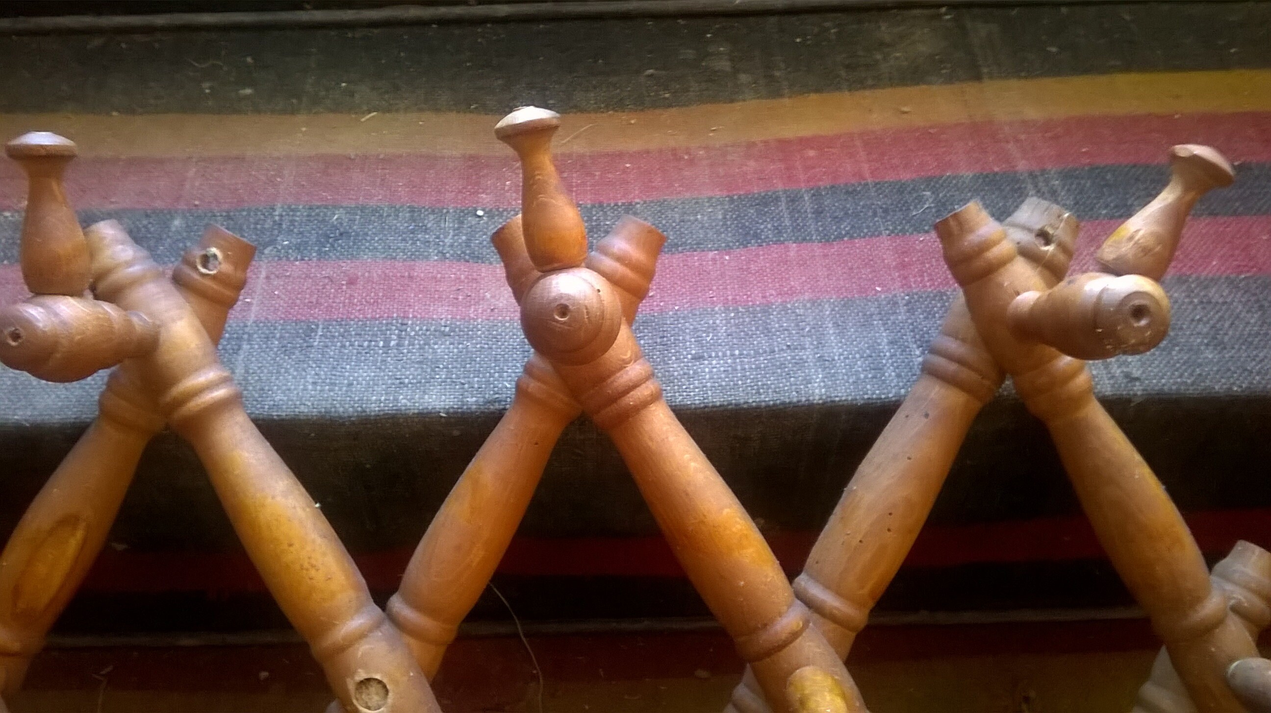 Vintage Accordion Wood Peg Rack Old Solid Wooden Wall Hanger | Etsy