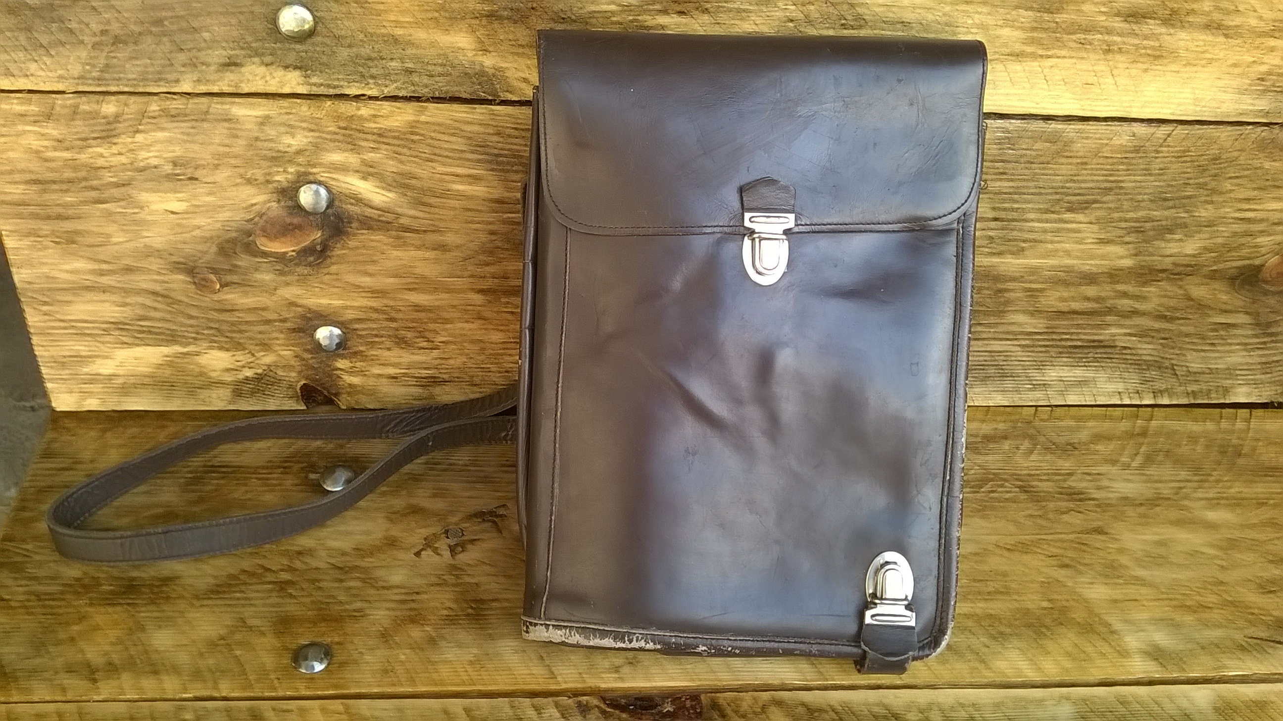Vintage Train Conductor Leather Bag / Old Shoulder Bag/postman Bag ...