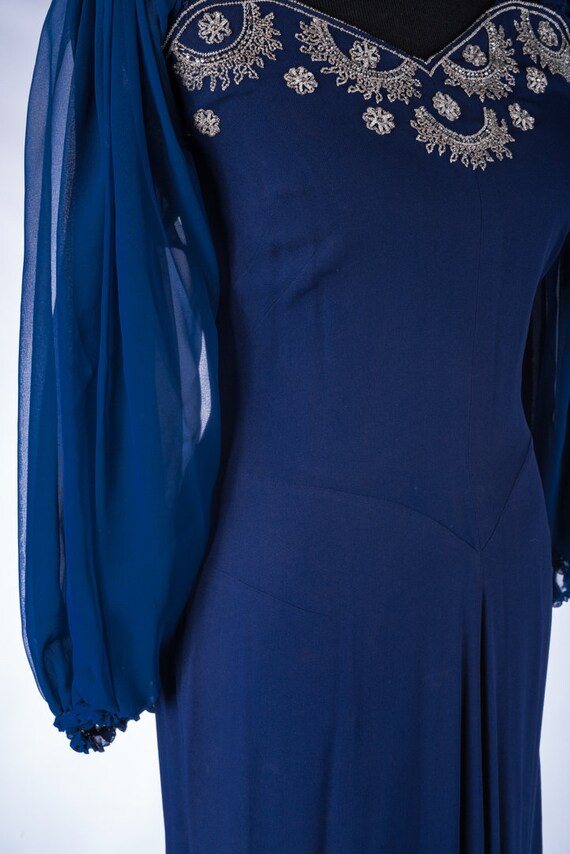 ON HOLD for BRENNA: 1940s blue dress rare flawless be… - Gem