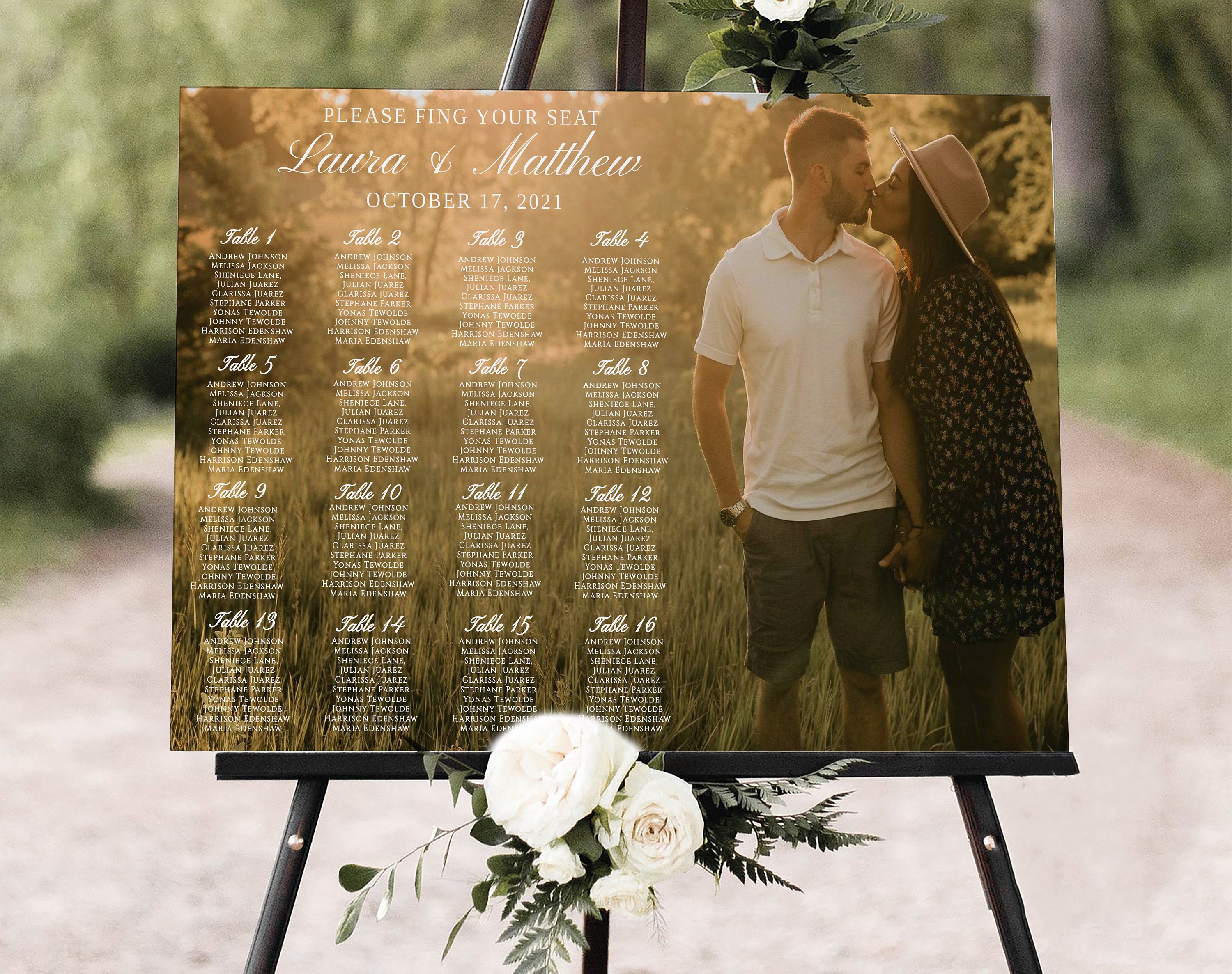 Photo Chart Poster Template Photo Seating Chart Editable | Etsy Canada