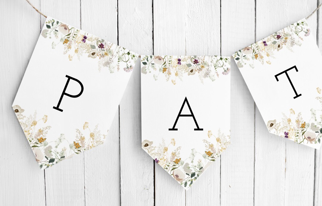 Wildflower Banner Template, Custom Banner, Floral Flag Banner ...
