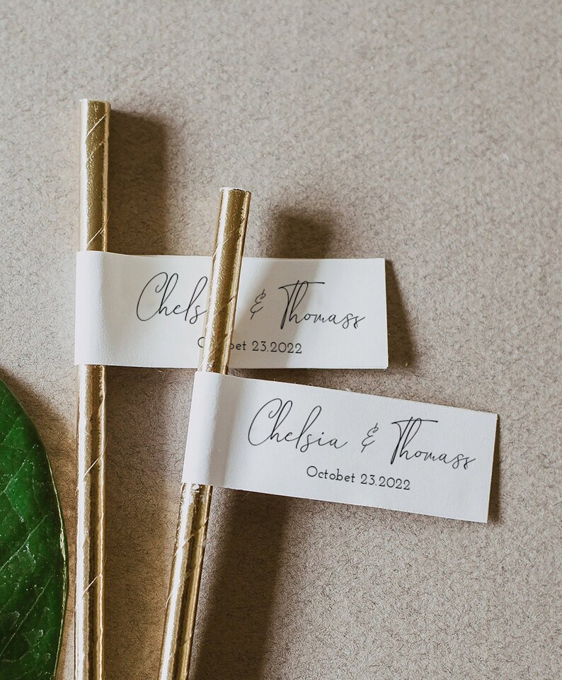 Simple Straw Tags Straws With Words Modern Mini Straw Tags - Etsy