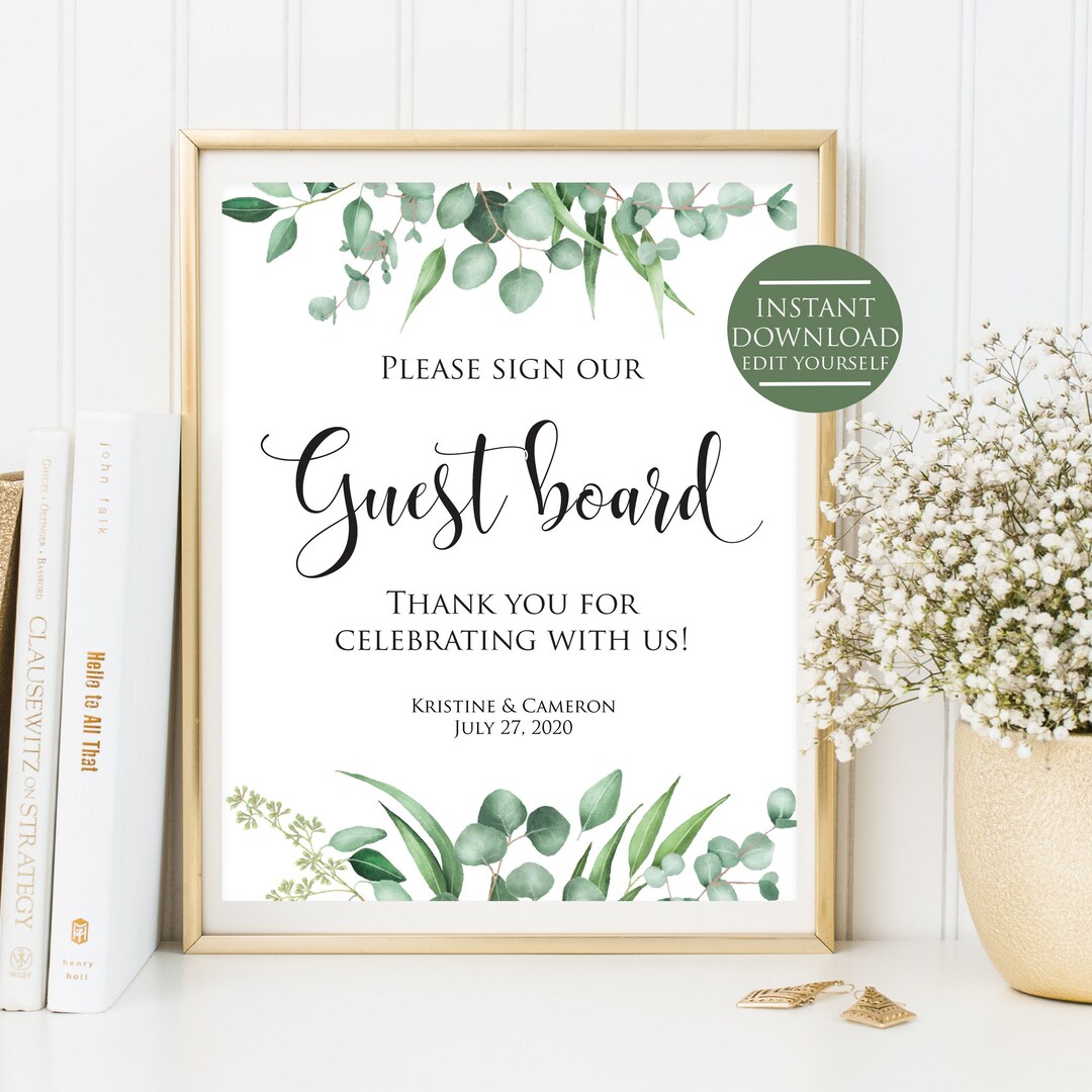 Guest Board Sign, Wedding Guest Book Alternative, Guest Board Wedding ...