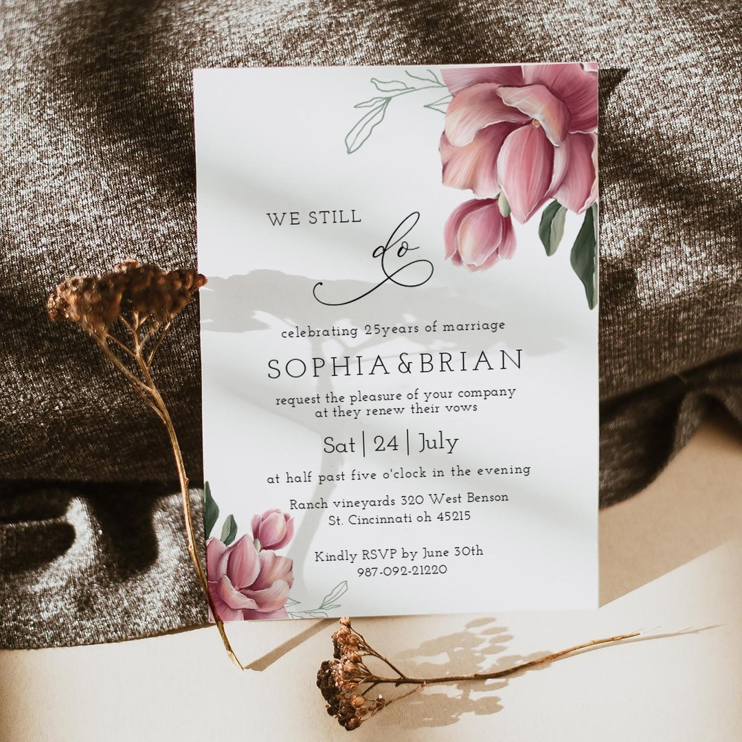 We Still Do Invitations Cards, Vow Renewal Invitation Template ...