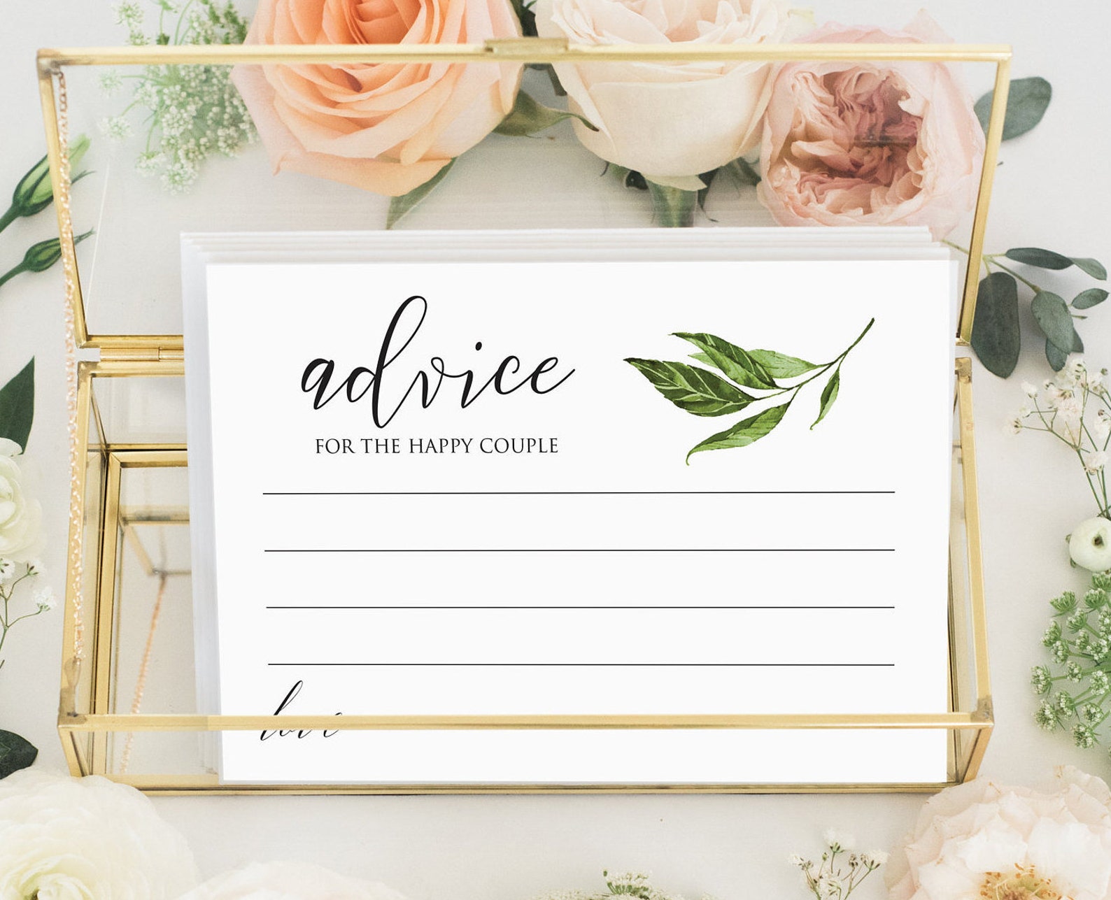 Simple Green Advice Cards Template Greenery Advice Cards | Etsy