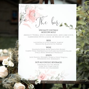 The Bar Menu Cards Posters, Bar Menu Template, Drinks Menu Printable ...