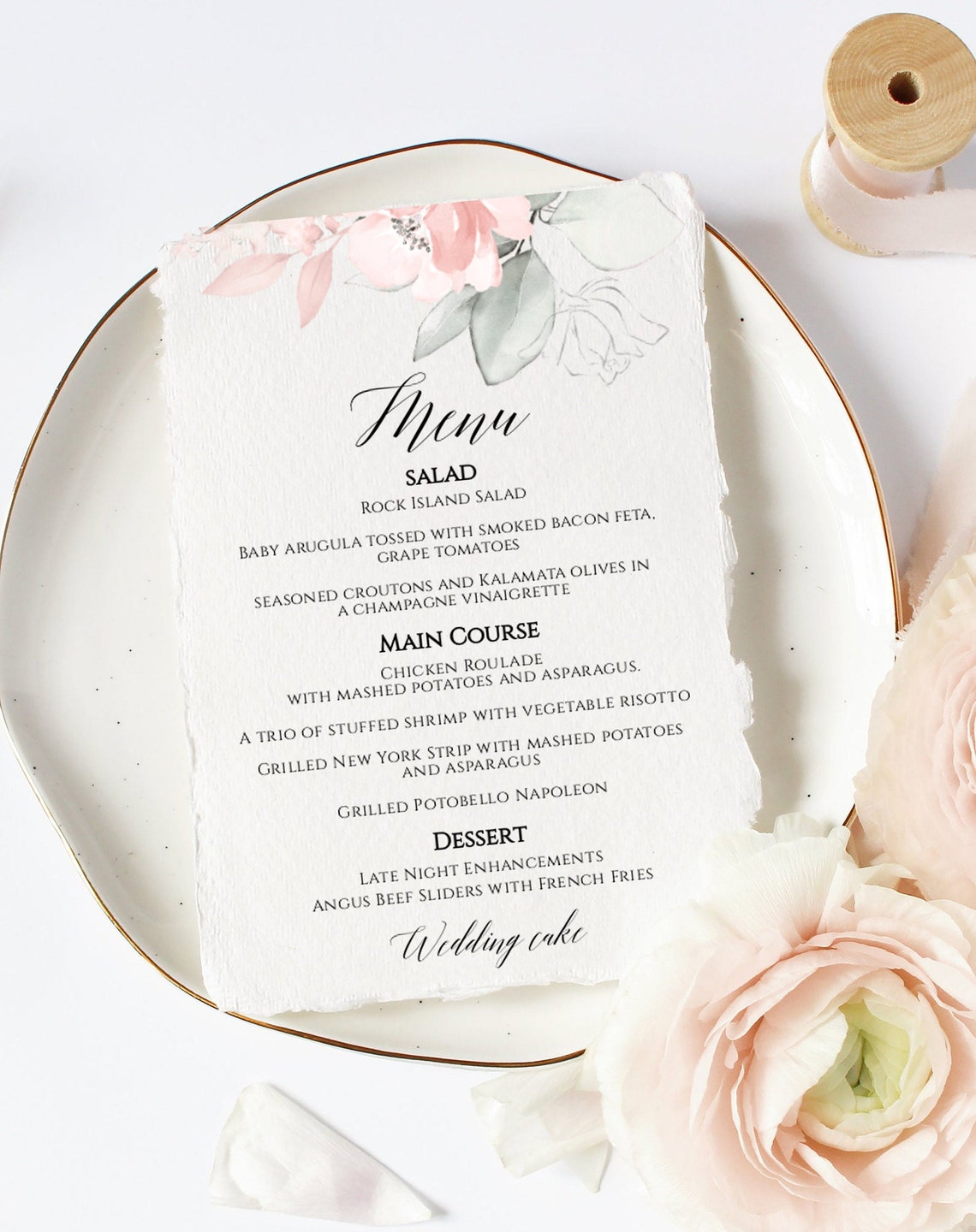 Pink Menu Template Wedding Menus Printable Menu Template - Etsy
