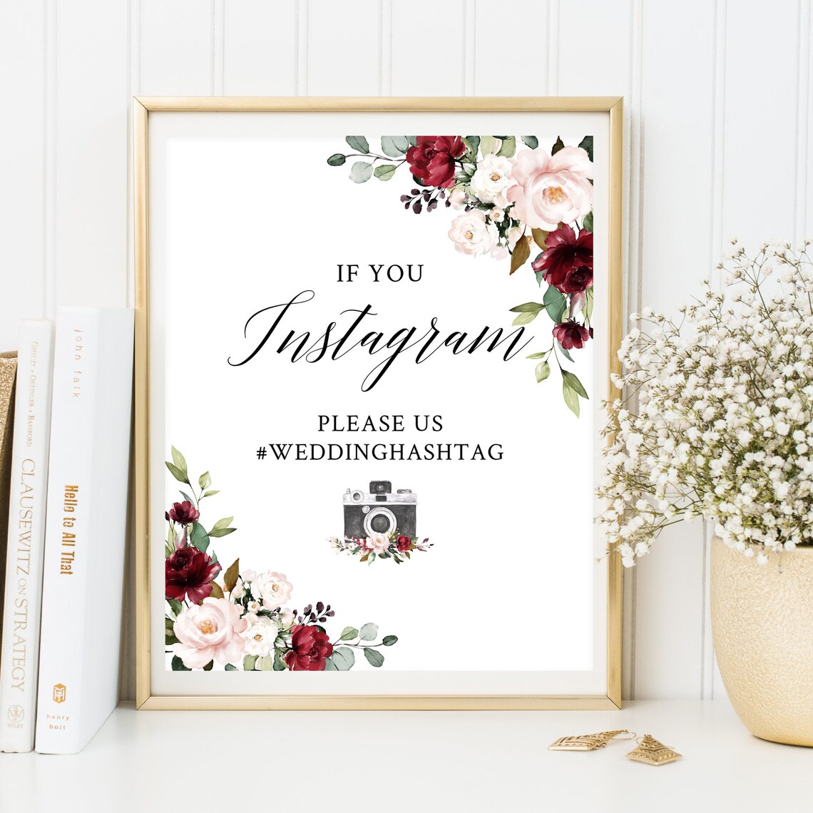 Navy Instagram Signs print If You Instagram Sign Instagram | Etsy