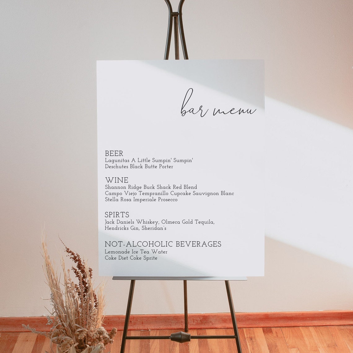 Simple Bar Menu Template Drink Menu Template Alcohol Drinks - Etsy