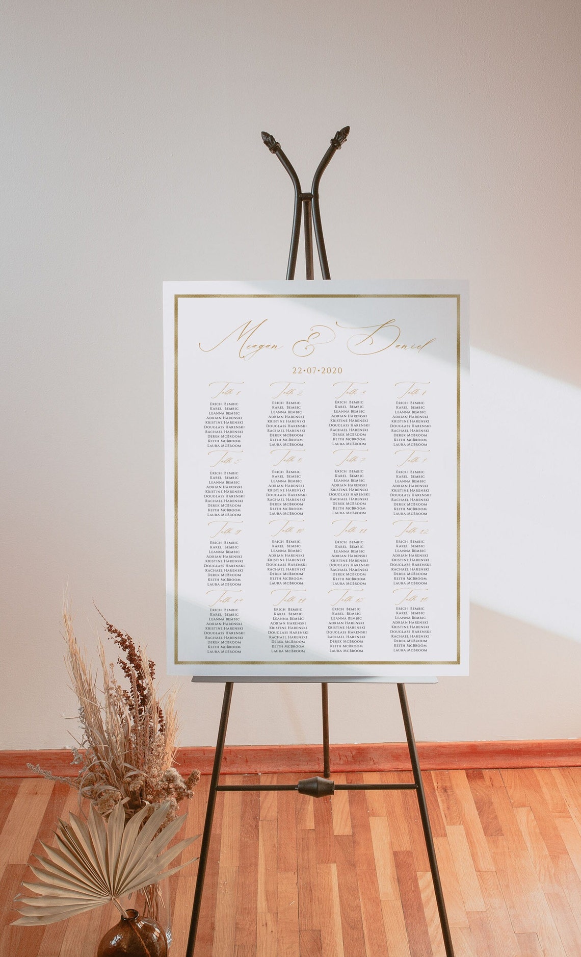 Gold Geometric Seating Chart Seating Chart Printable Seating - Etsy