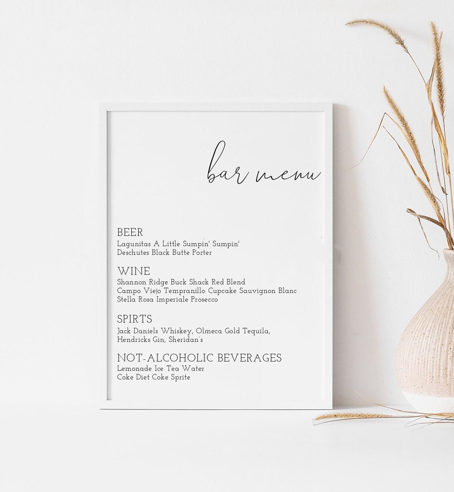 Simple Bar Menu Template Drink Menu Template Alcohol Drinks - Etsy